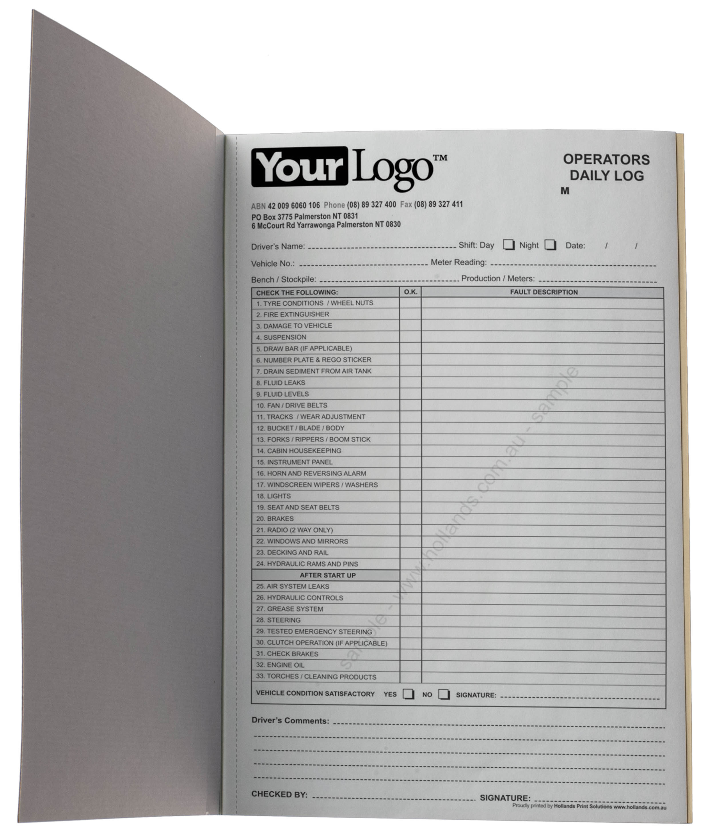 Drivers Log Books – Hollands Print