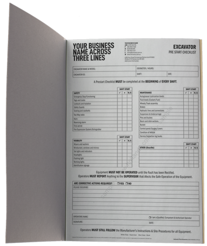 Excavator Daily Log Book | Learn more