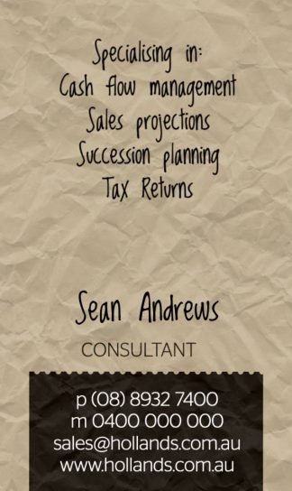 Standard Business Cards 032 - Hollands Print